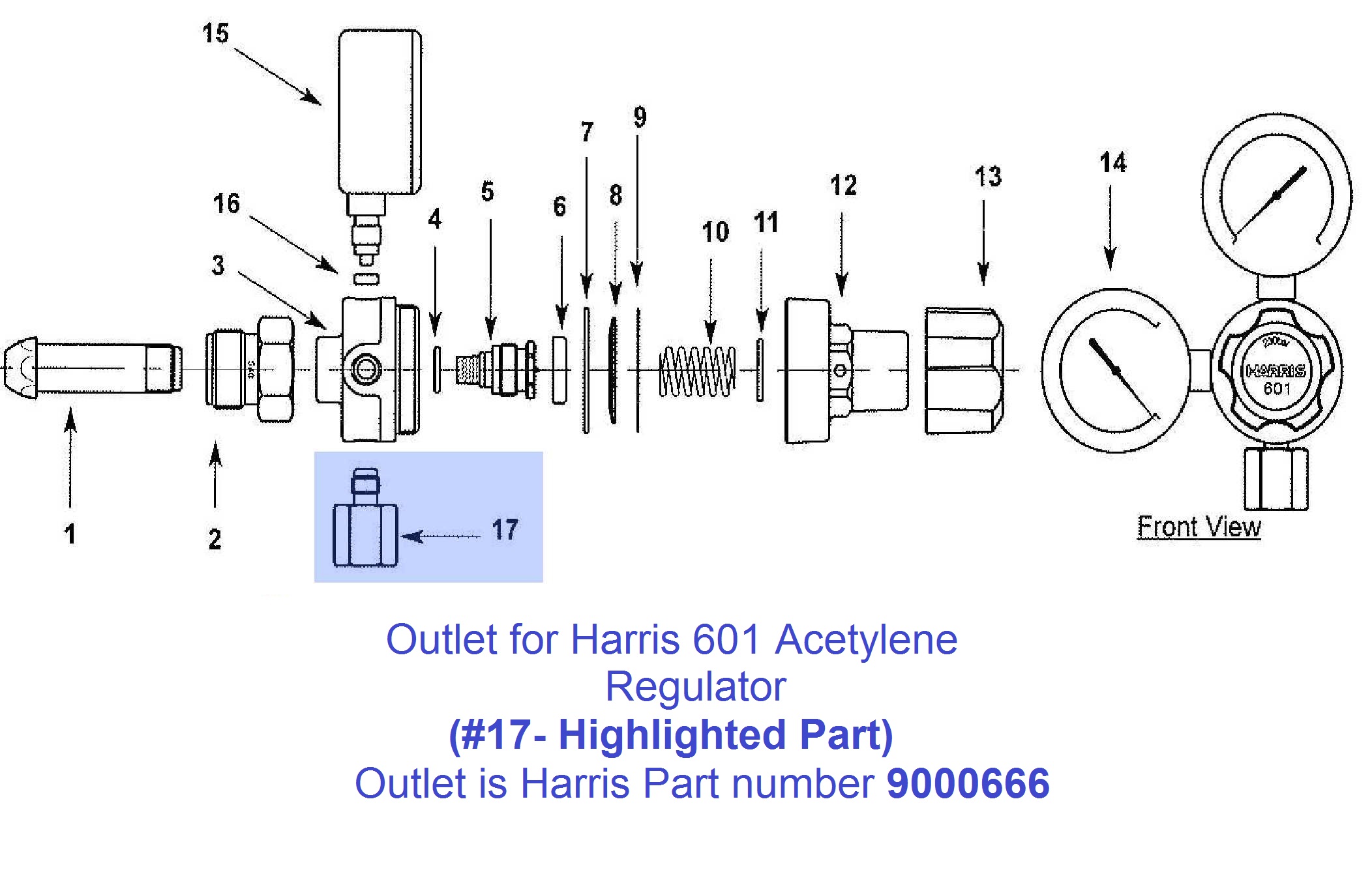 Harris 601 Acetylene Outlet – Regulator and Torch Exchange, Inc.