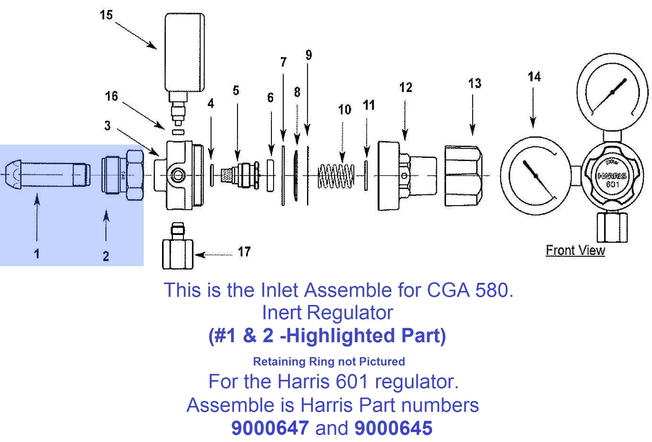 Harris 601 CGA580 Inlet Assembly – Regulator and Torch Exchange, Inc.