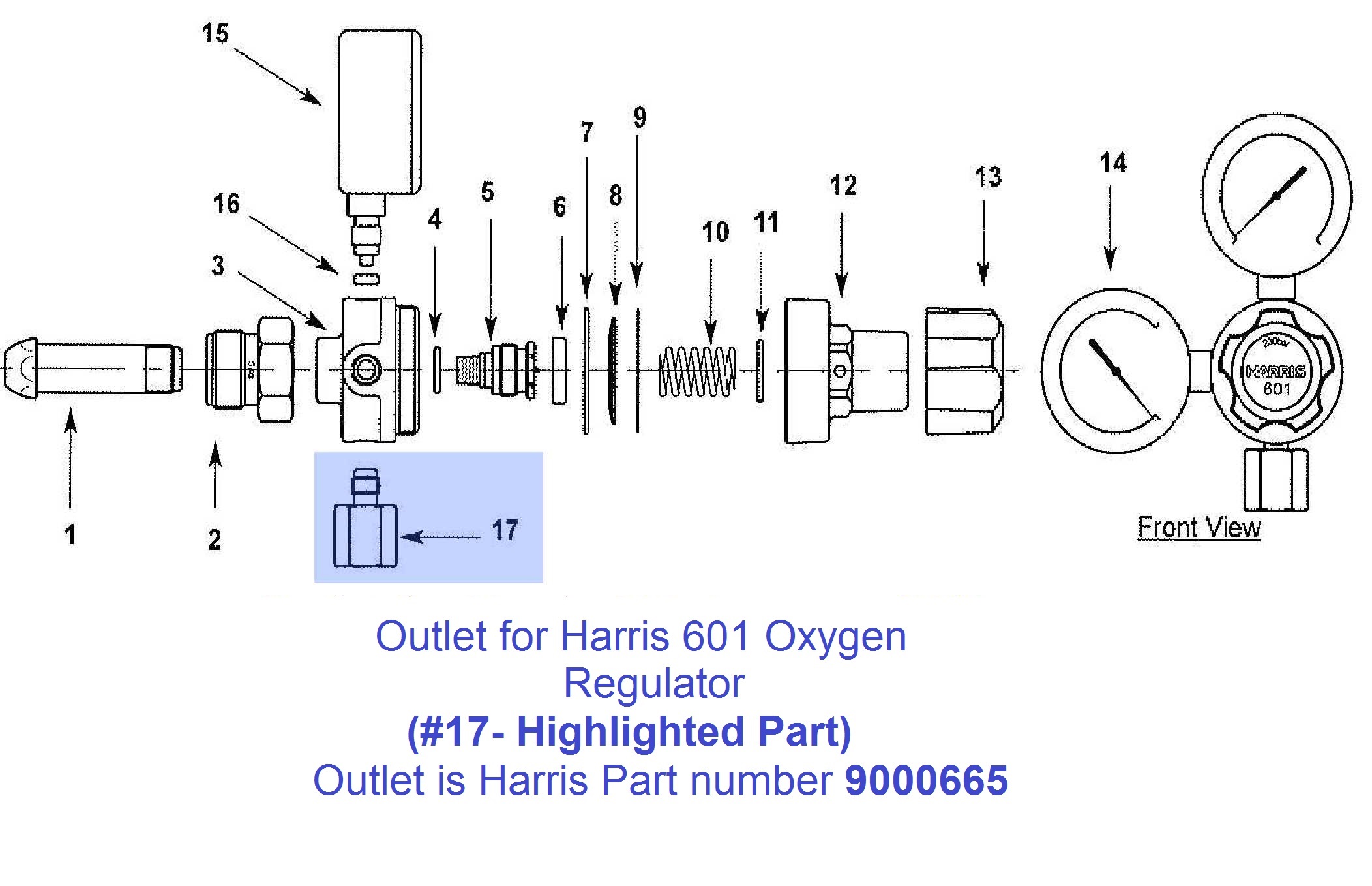 Harris 601 Oxygen Outlet – Regulator and Torch Exchange, Inc.
